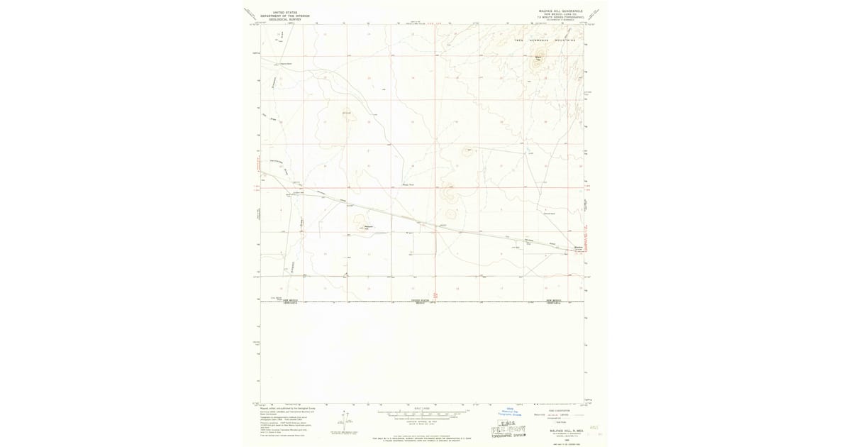 1965 Map of Malpais Hill, Luna County, NM — High-Res | Pastmaps