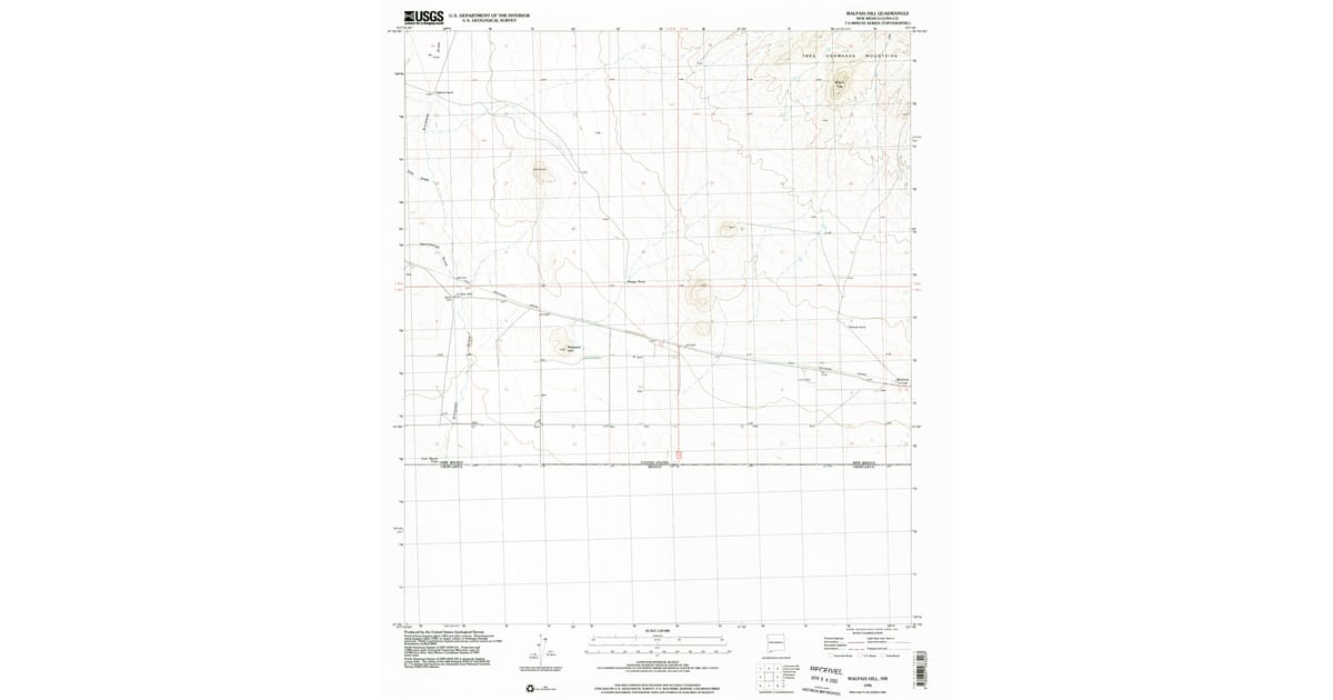 1996 Map of Malpais Hill, Luna County, NM — High-Res | Pastmaps