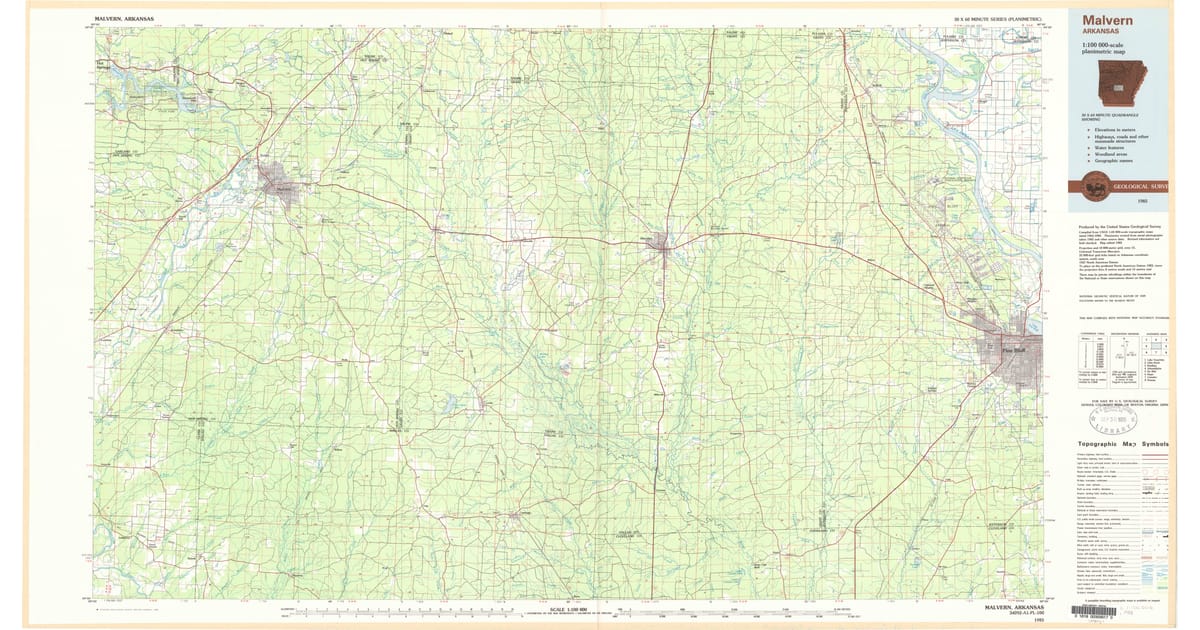 1980s Maps of Hot Spring County, AR | Pastmaps