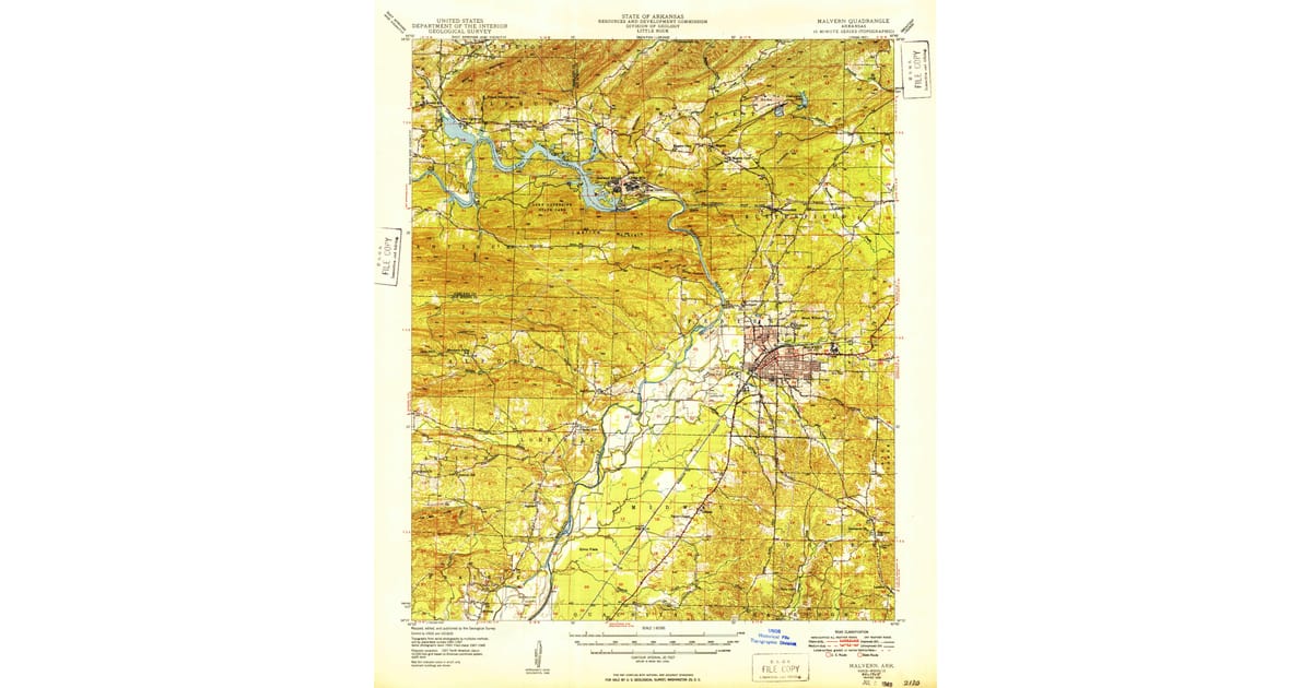 1949 Map of Malvern, AR — High-Res | Pastmaps
