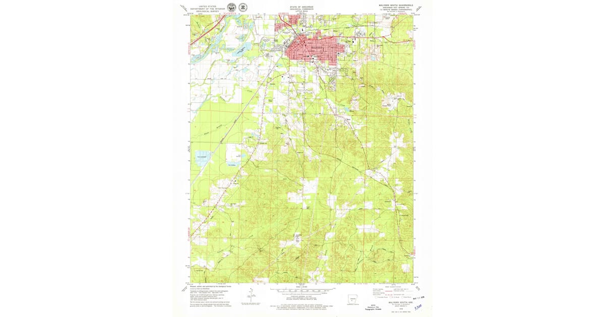 1978 Map of Malvern South, Hot Spring County, AR — High-Res | Pastmaps