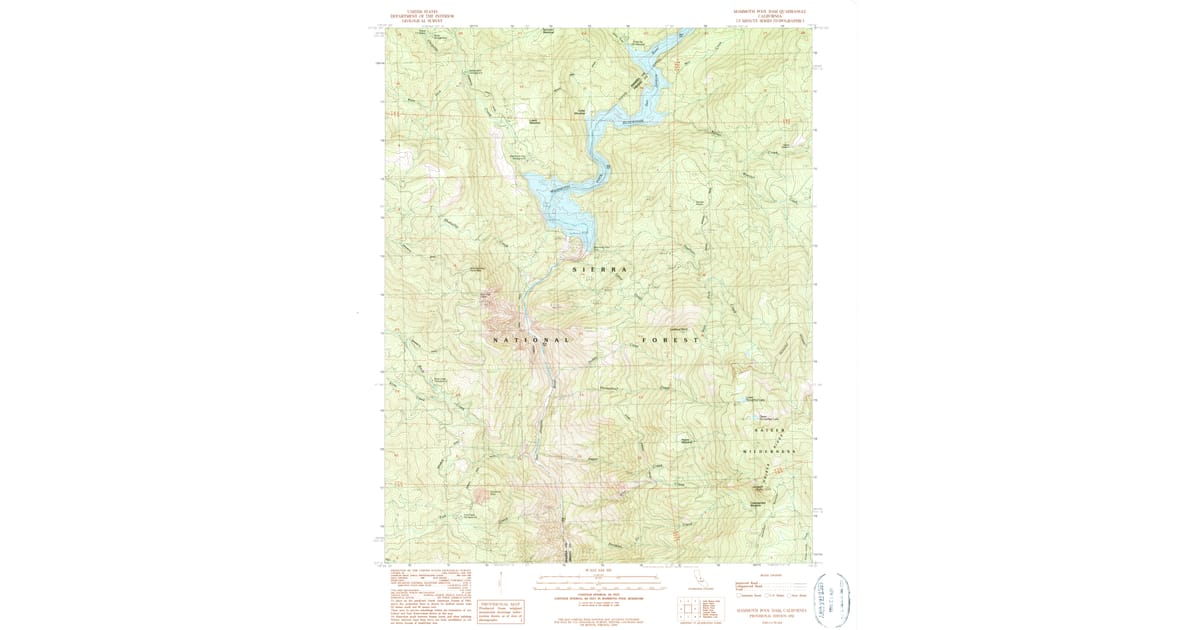 1990 Map of Mammoth Pool Dam, Madera County, CA — High-Res | Pastmaps