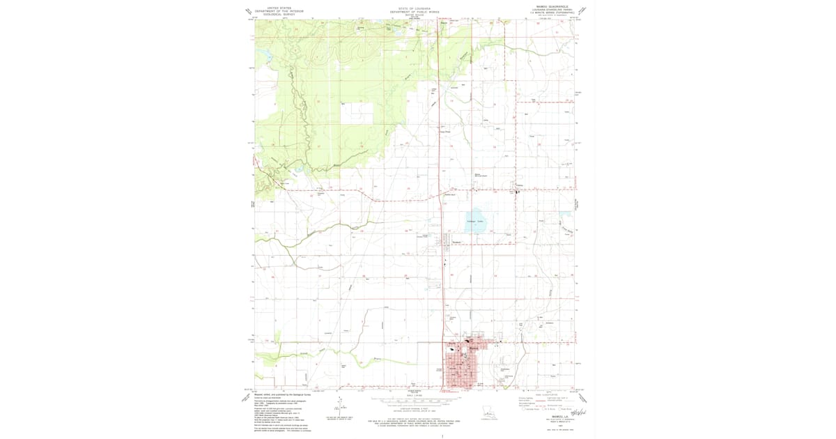 1983 Map of Mamou, LA — High-Res | Pastmaps