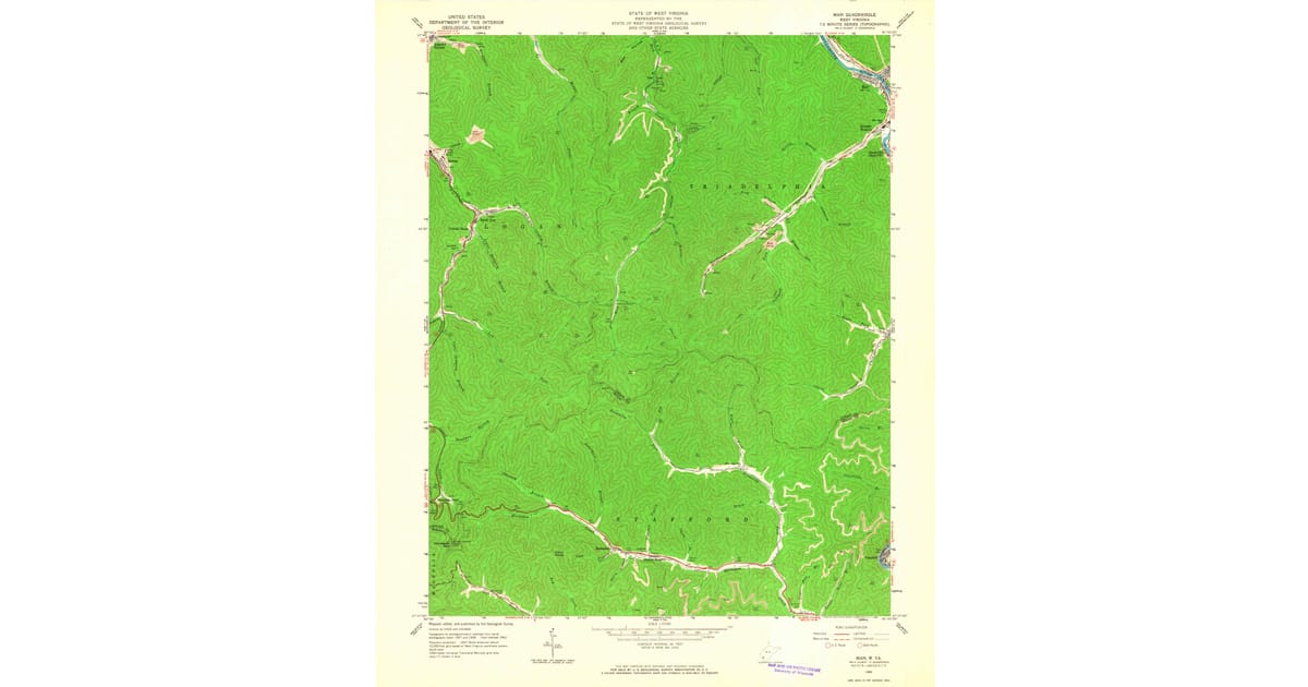 1963 Map of Man, WV — High-Res | Pastmaps