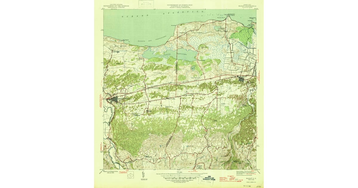 1946 Map of Manati, Manatí Municipio, PR — High-Res | Pastmaps