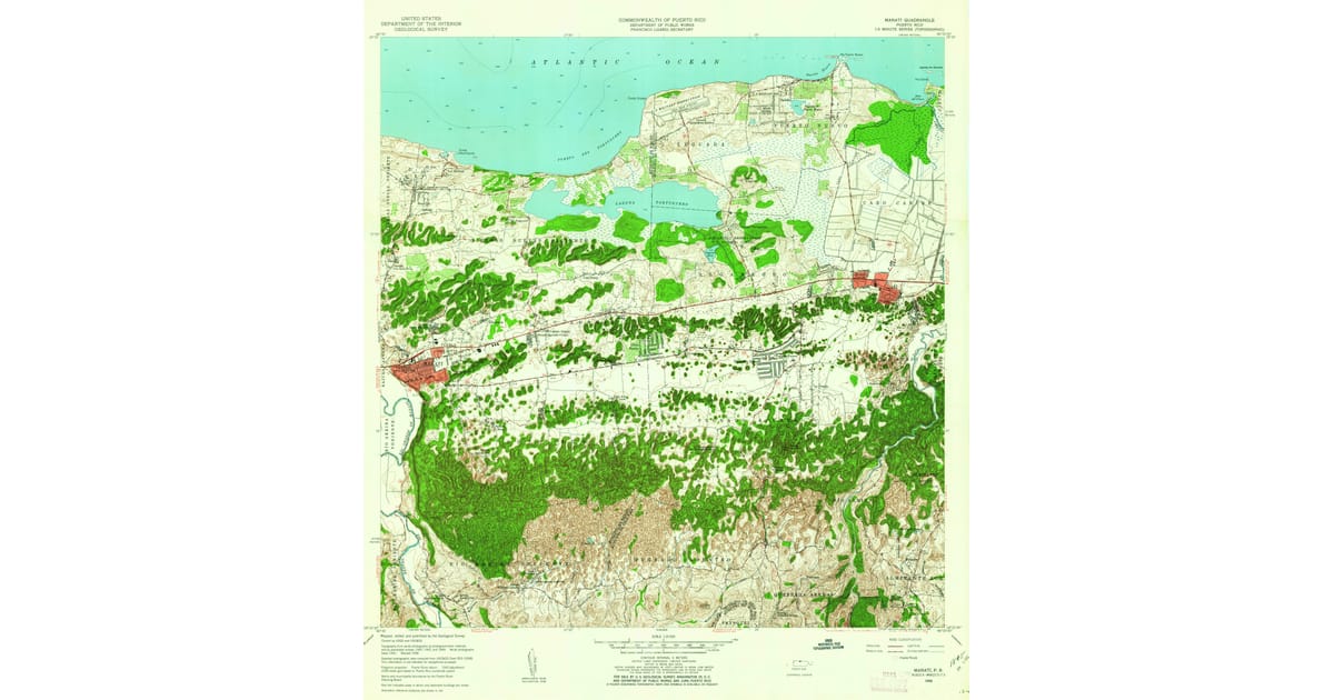 1958 Map of Manati, Manatí Municipio, PR — High-Res | Pastmaps