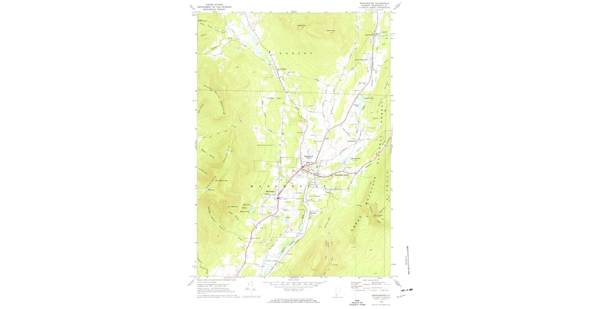 1968 Map of Manchester, Bennington County, VT — High-Res | Pastmaps
