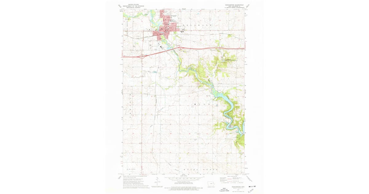 1973 Map of Manchester, IA — High-Res | Pastmaps