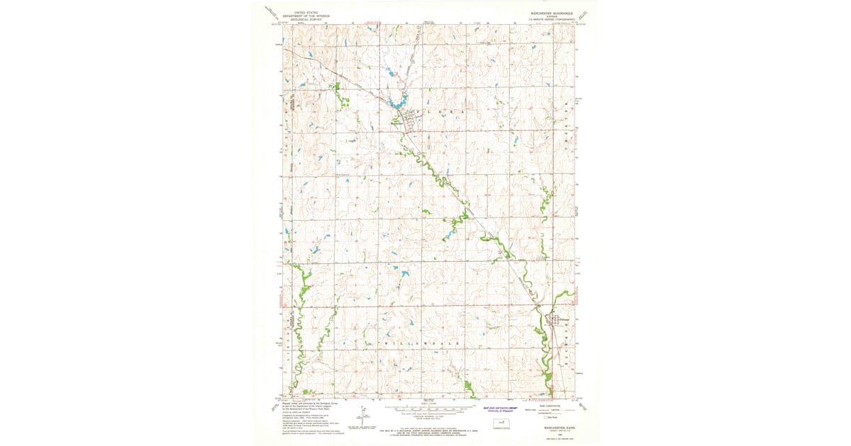 1965 Map of Manchester, KS — High-Res | Pastmaps