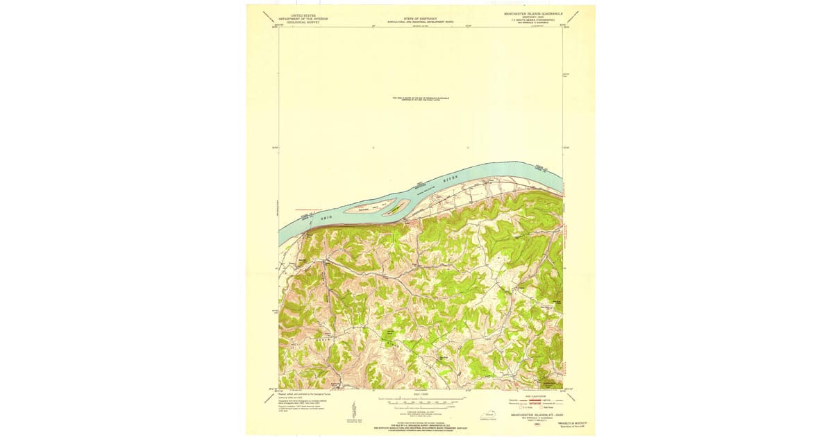 1952 Map of Manchester Islands, Lewis County, KY — High-Res | Pastmaps