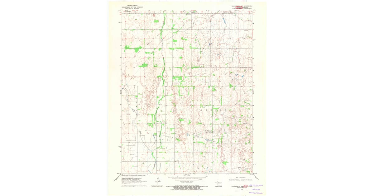 1969 Map of Manchester NW, Alfalfa County, OK — High-Res | Pastmaps