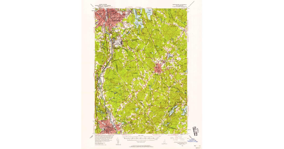 1953 Map of Manchester, NH — High-Res | Pastmaps
