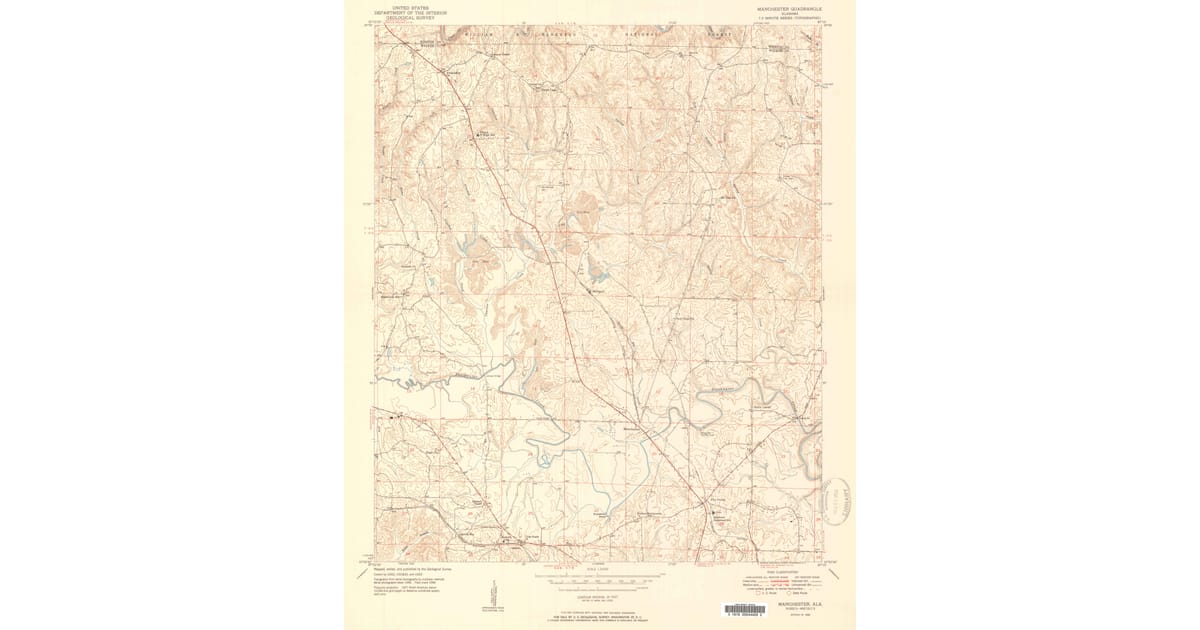 1950 Map of Manchester, Walker County, AL — High-Res | Pastmaps