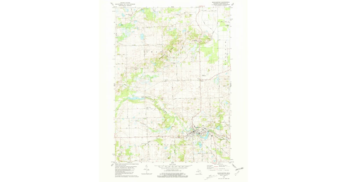 1980 Map of Manchester, MI — High-Res | Pastmaps