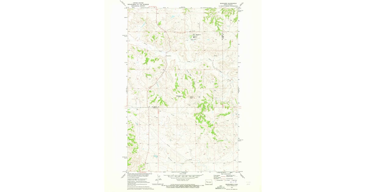 1970 Map of Mandaree, ND — High-Res | Pastmaps