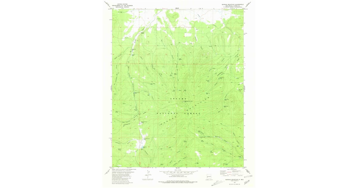 1981 Map of Mangas Mountain, Catron County, NM — High-Res | Pastmaps