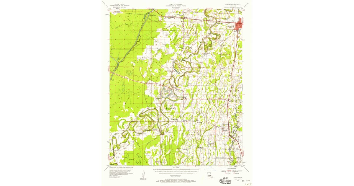 1957 Map of Mangham, LA — High-Res | Pastmaps