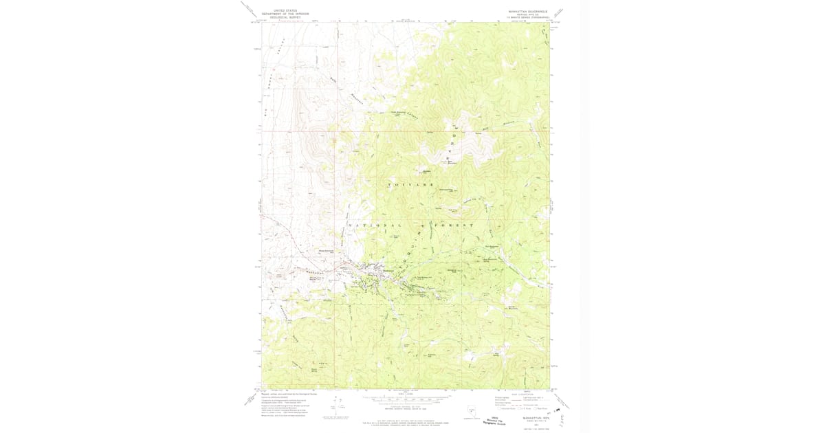 1971 Map of Manhattan, Nye County, NV — High-Res | Pastmaps