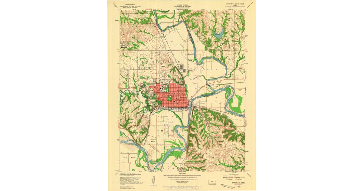1955 Map of Manhattan, KS — High-Res | Pastmaps