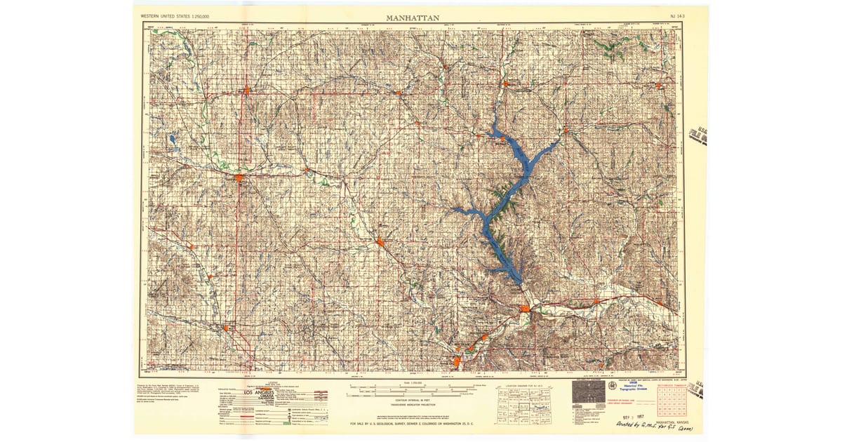 1957 Map of Manhattan, KS — High-Res | Pastmaps