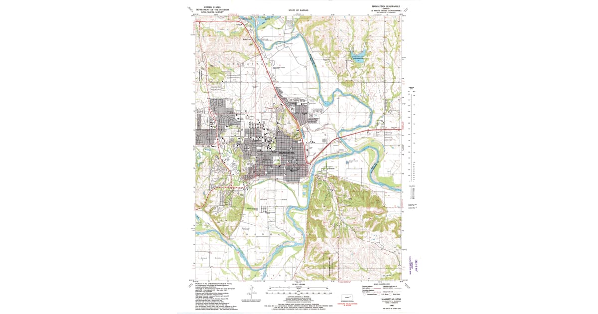 1982 Map of Manhattan, KS — High-Res | Pastmaps