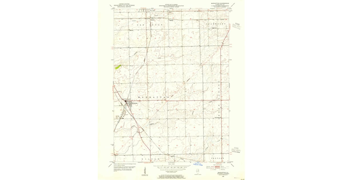 1950s Maps of Manhattan, IL | Pastmaps