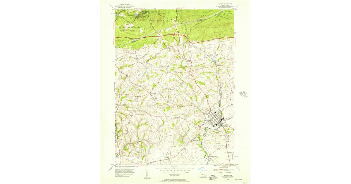 1955 Map of Manheim, PA — High-Res | Pastmaps