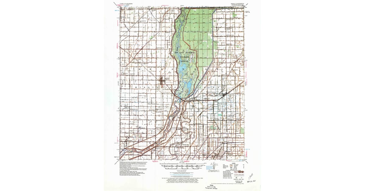 1956 Map of Manila, AR — High-Res | Pastmaps