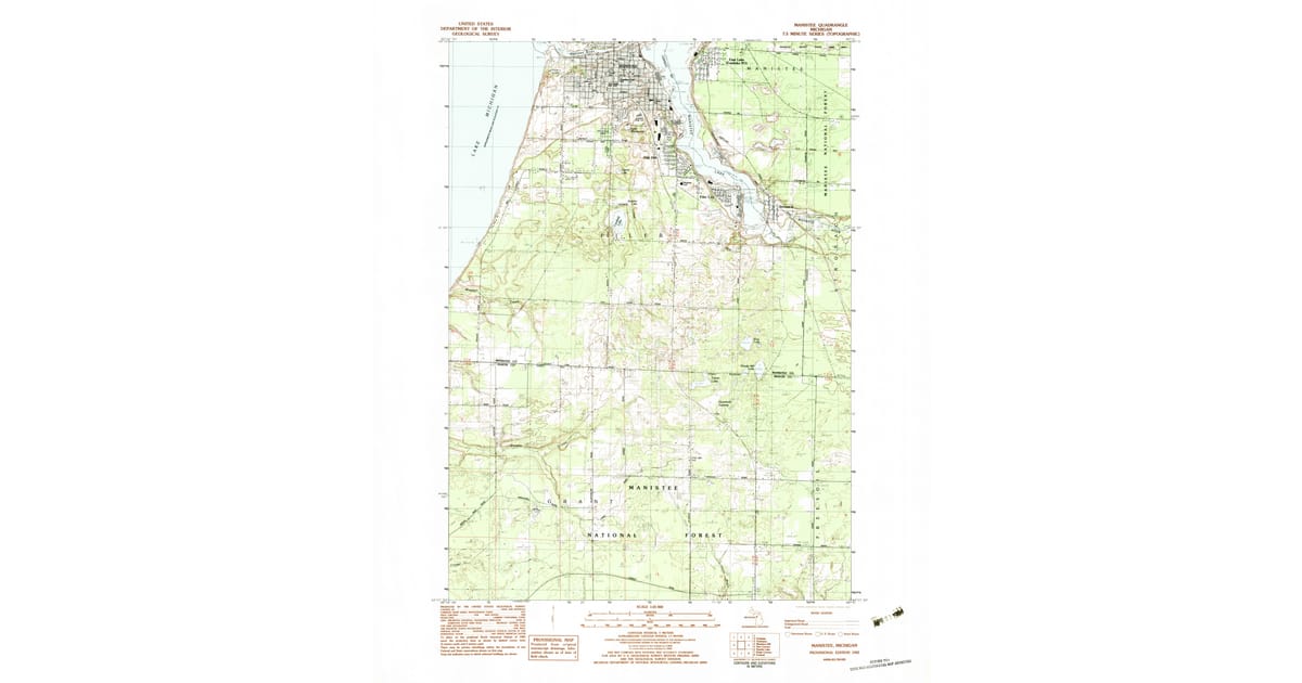 1982 Map of Manistee, MI — High-Res | Pastmaps