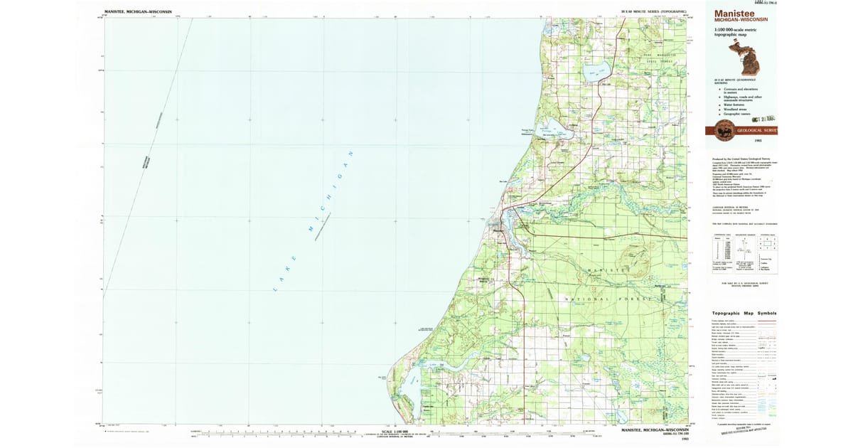 1983 Map of Manistee, MI — High-Res | Pastmaps