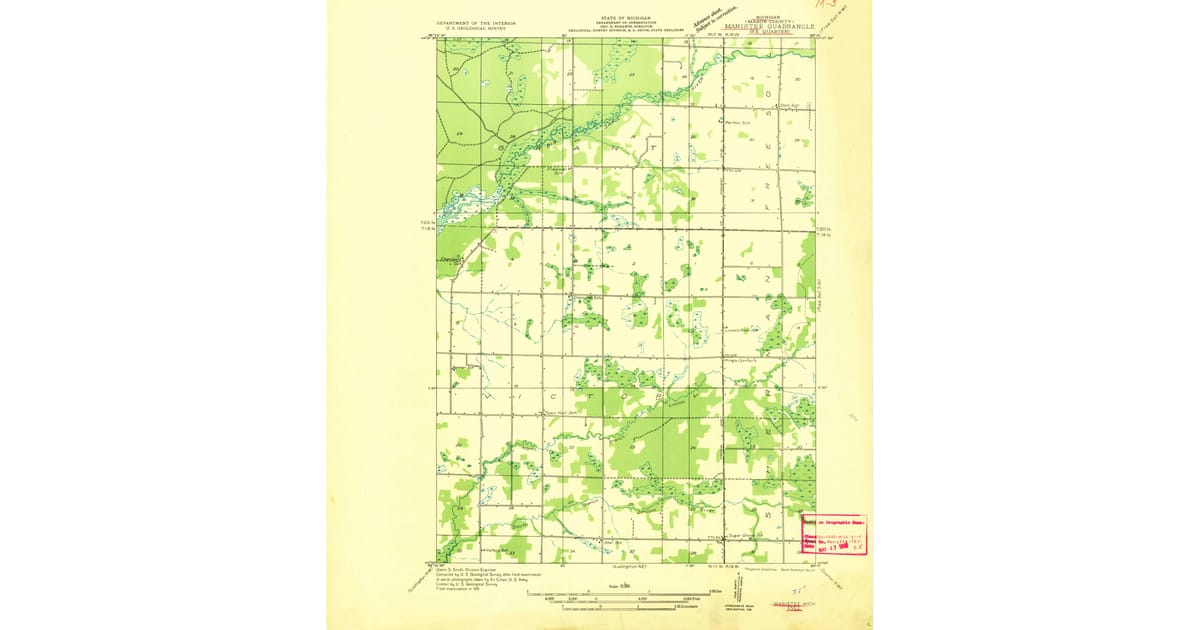 Old Maps of Free Soil Township, MI for Hiking & Exploration | Pastmaps