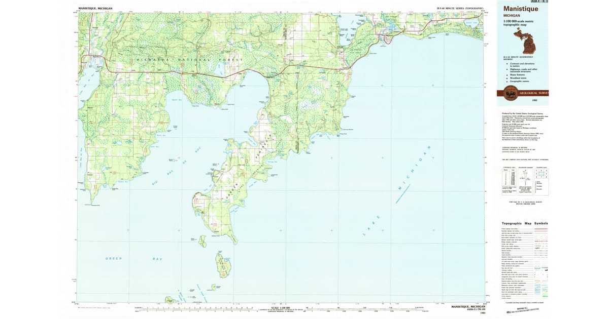 1983 Map of Manistique, MI — High-Res | Pastmaps
