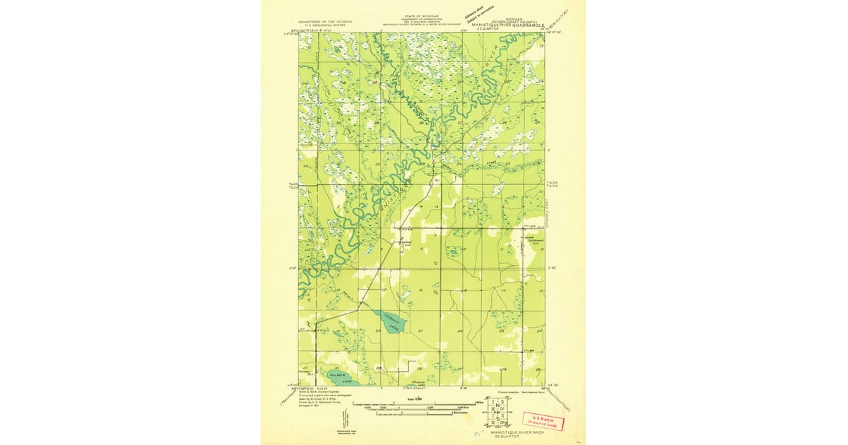 1931 Map of Manistique River SE, Schoolcraft County, MI — High-Res ...