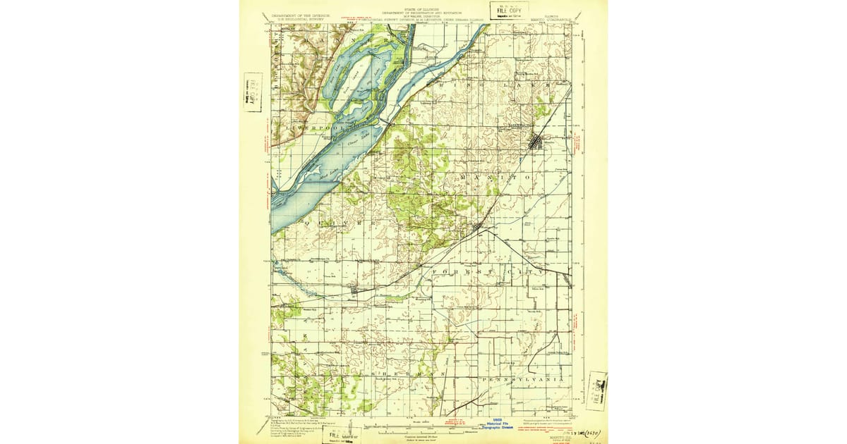 1932 Map of Manito, IL — High-Res | Pastmaps