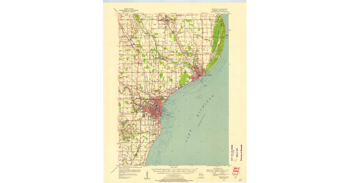 Old Maps of Two Rivers, WI for Genealogy | Pastmaps
