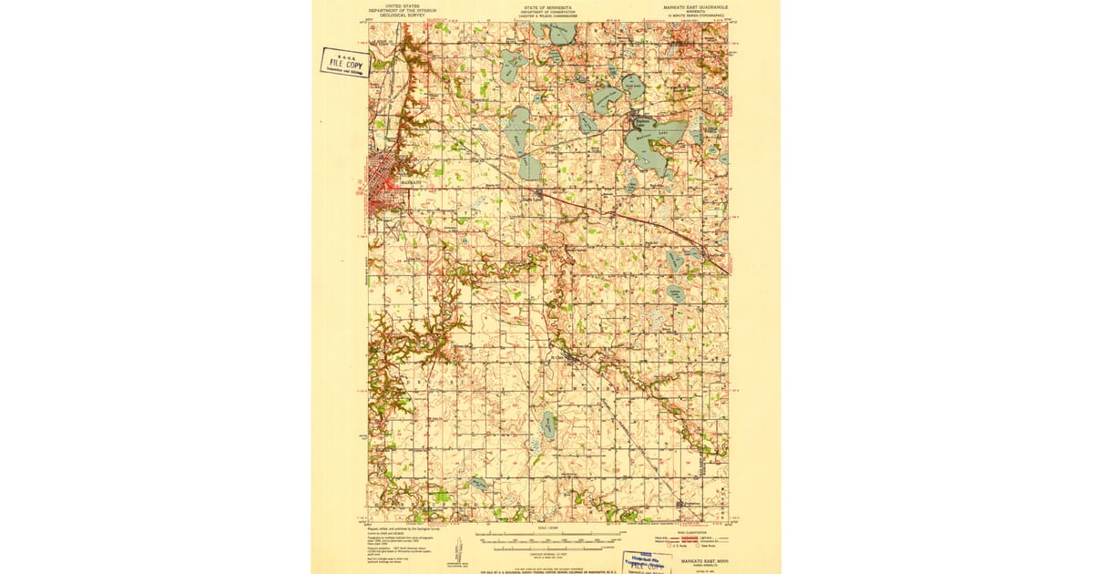 1951 Map of Mankato East, Blue Earth County, MN — High-Res | Pastmaps