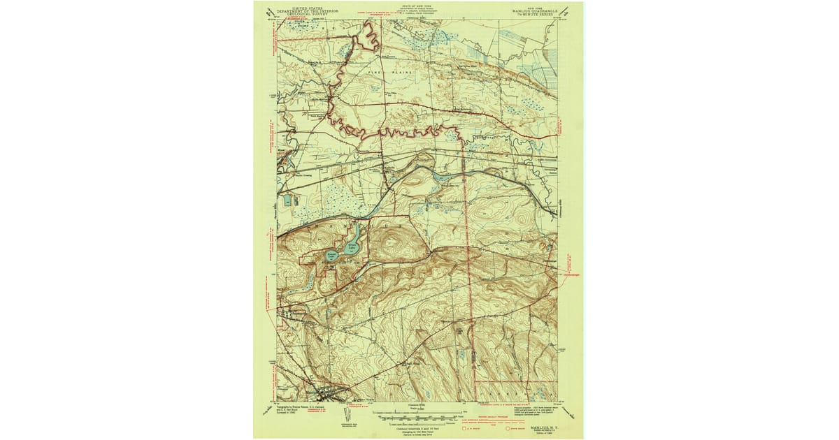 1943 Map of Manlius, Onondaga County, NY — High-Res | Pastmaps