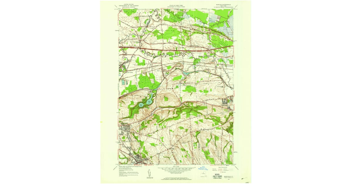 1957 Map of Manlius, Onondaga County, NY — High-Res | Pastmaps