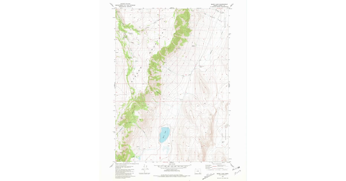 1981 Map of Mann Lake, Harney County, OR — High-Res | Pastmaps
