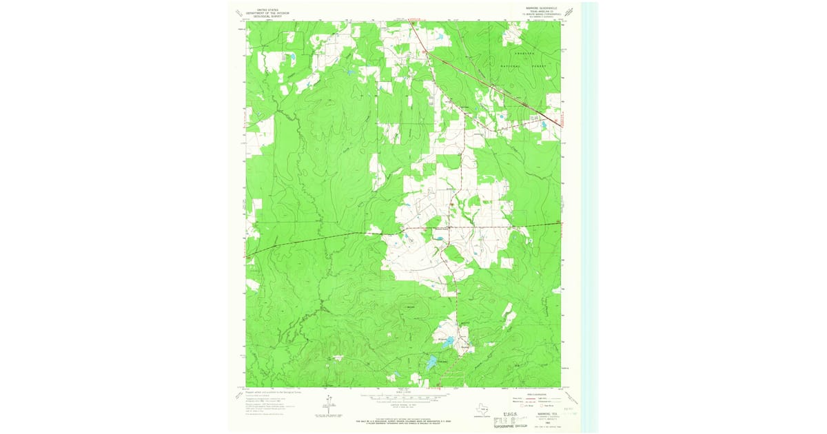1963 Map of Manning, Angelina County, TX — High-Res | Pastmaps