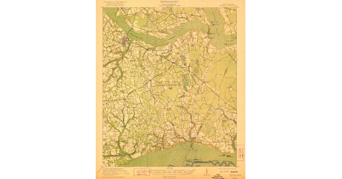 1921 Map of Manning, SC — High-Res | Pastmaps