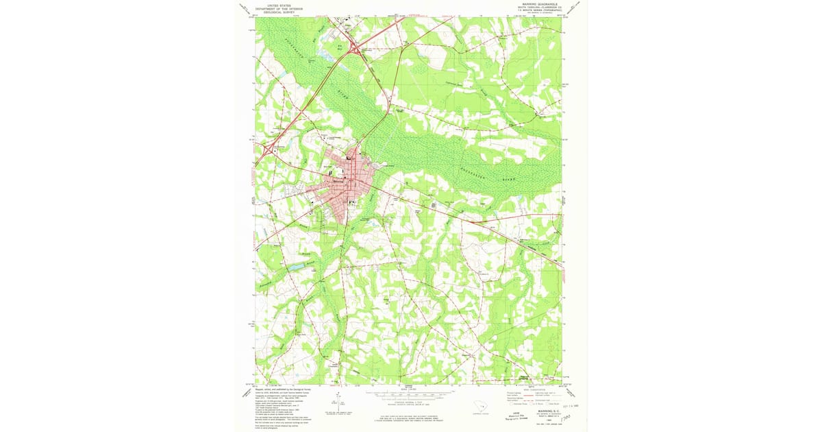 1980s Maps of Manning, SC | Pastmaps