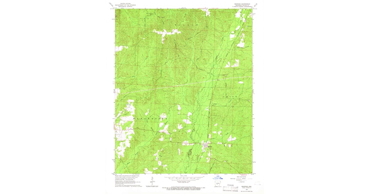 1965 Map of Manning, Dallas County, AR — High-Res | Pastmaps