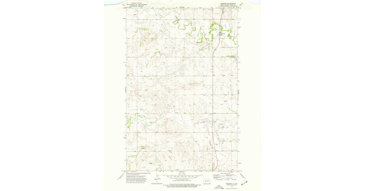 1973 Map of Manning, ND — High-Res | Pastmaps
