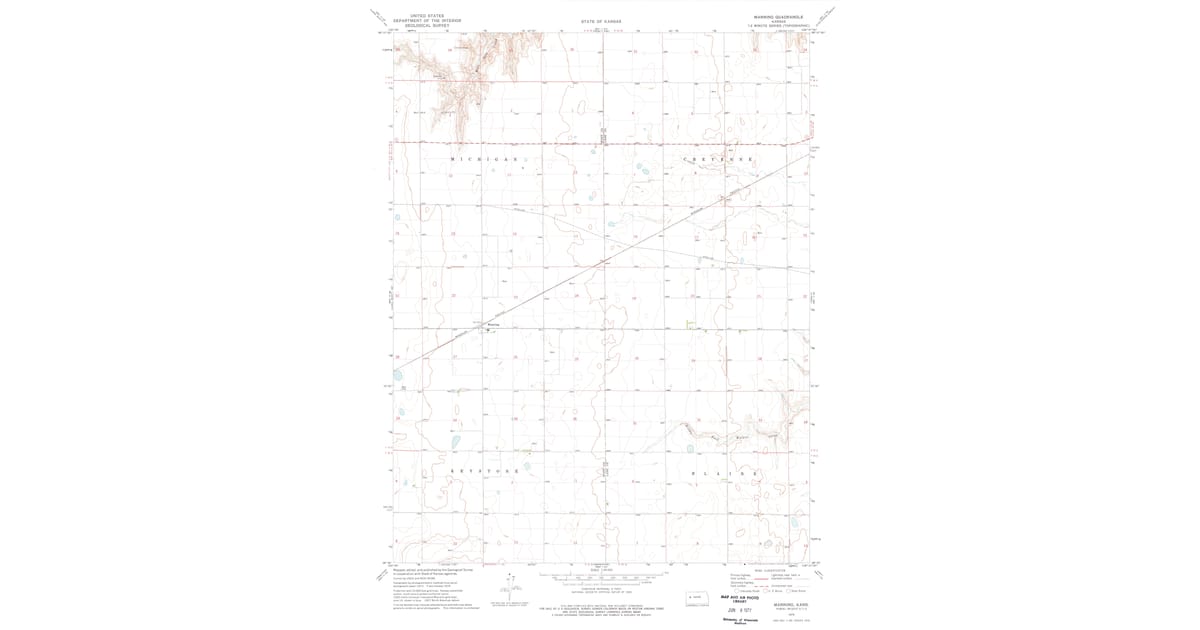 1974 Map of Manning, Scott County, KS — High-Res | Pastmaps