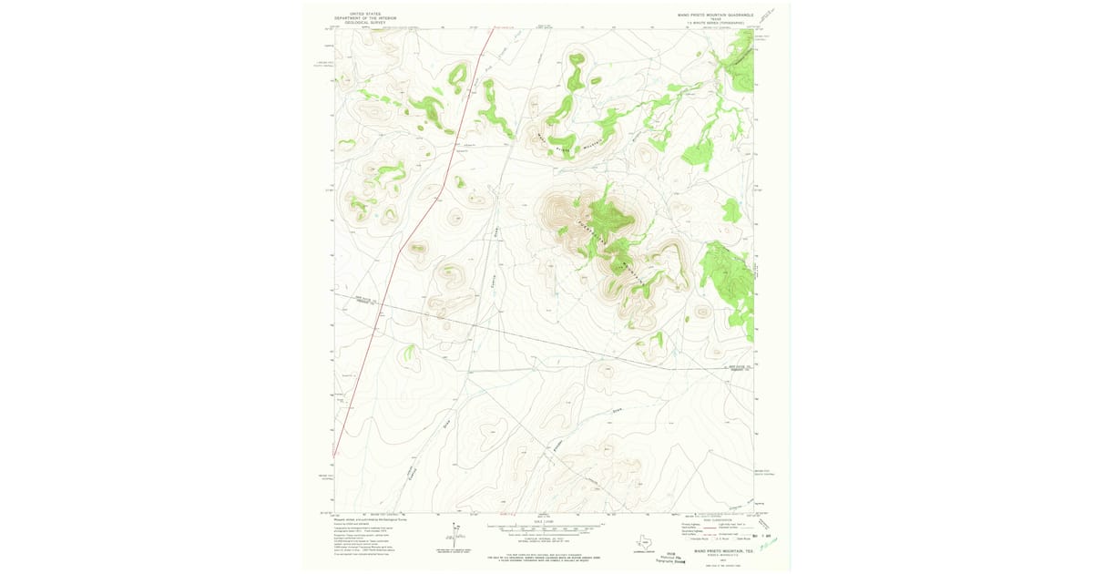 1972 Map of Mano Prieto Mountain, Jeff Davis County, TX — High-Res ...