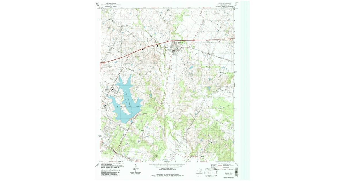 1988 Map of Manor, TX — High-Res | Pastmaps