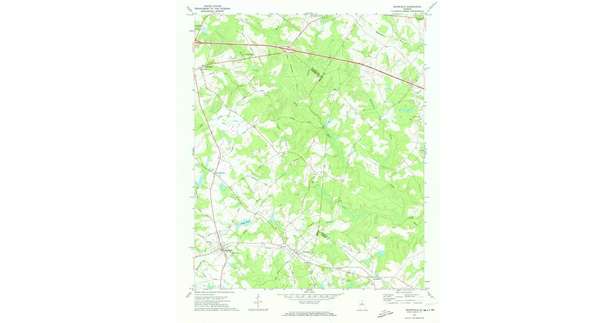 1972 Map of Mansfield, GA — High-Res | Pastmaps