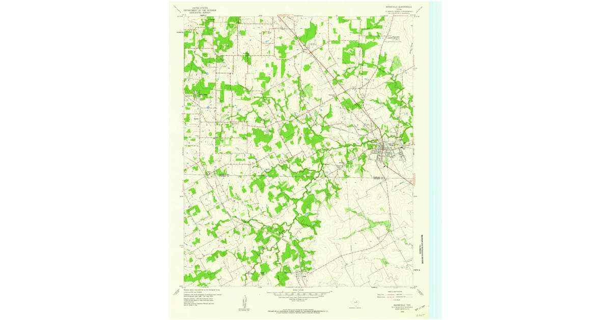 1959 Map of Mansfield, TX — High-Res | Pastmaps