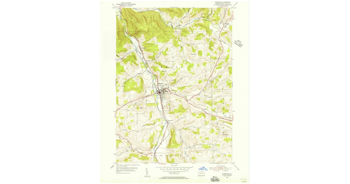 1954 Map of Mansfield, PA — High-Res | Pastmaps